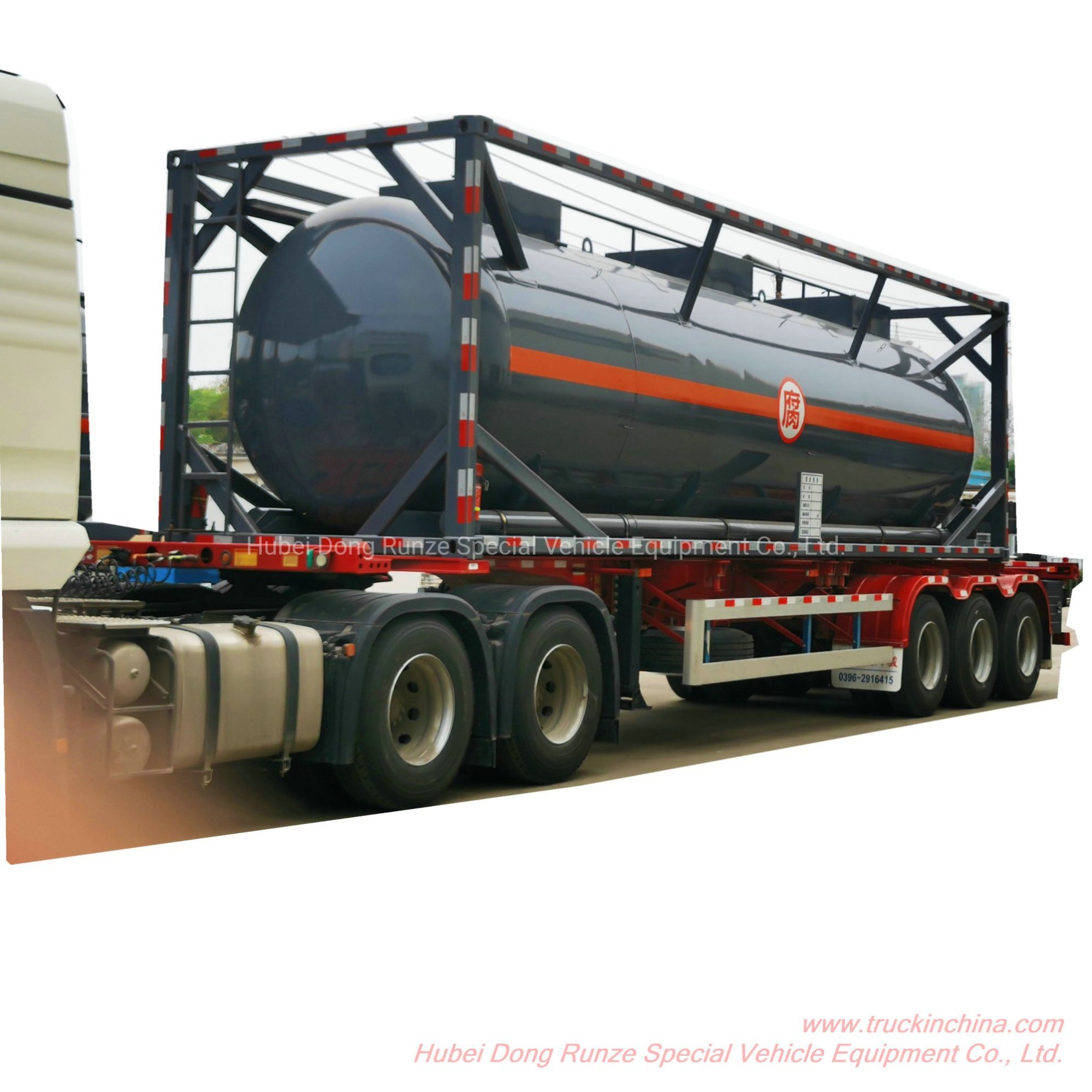 40FT Steel Lined PE Chemical Tank Container for HCl, NaOH, NaCLO PAC ...