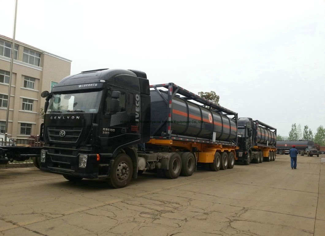 40FT Steel Lined PE Chemical Tank Container for HCl, NaOH, NaCLO PAC ...