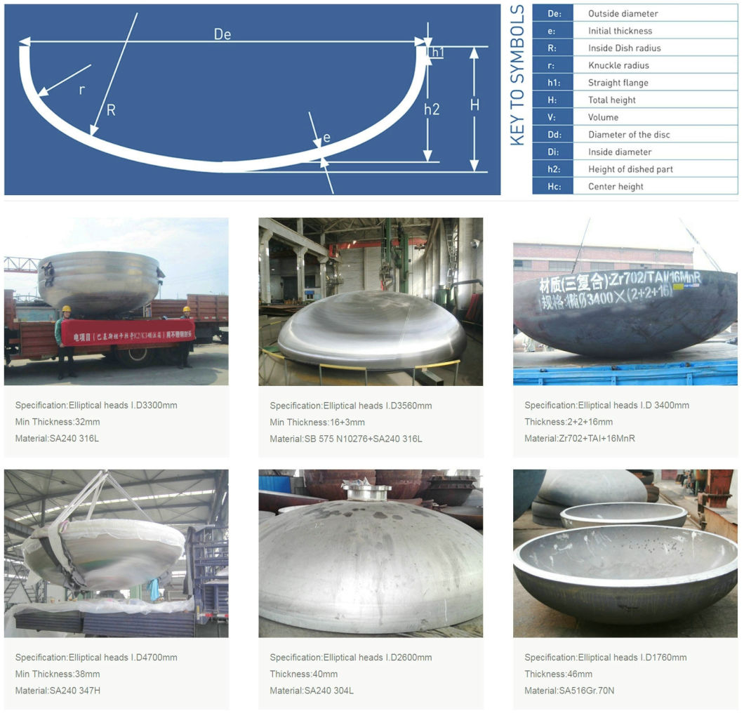 Torispherical Dish Head for Pressure Vessel for Making Pressure Vessel ...