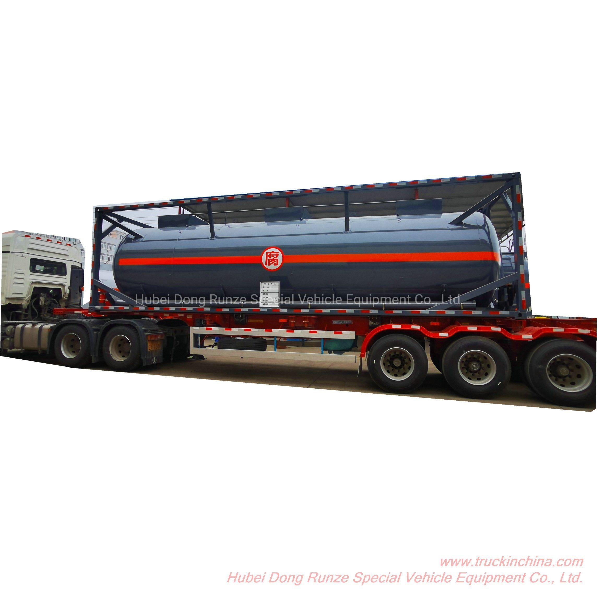 40FT Steel Lined PE Chemical Tank Container for HCl, NaOH, NaCLO PAC ...