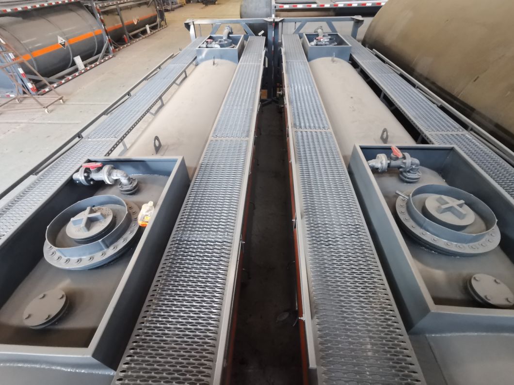 24~26kl Hydrochloric Acid ISO Tank PE Lined 30FT Mounted with Acid Pump ...