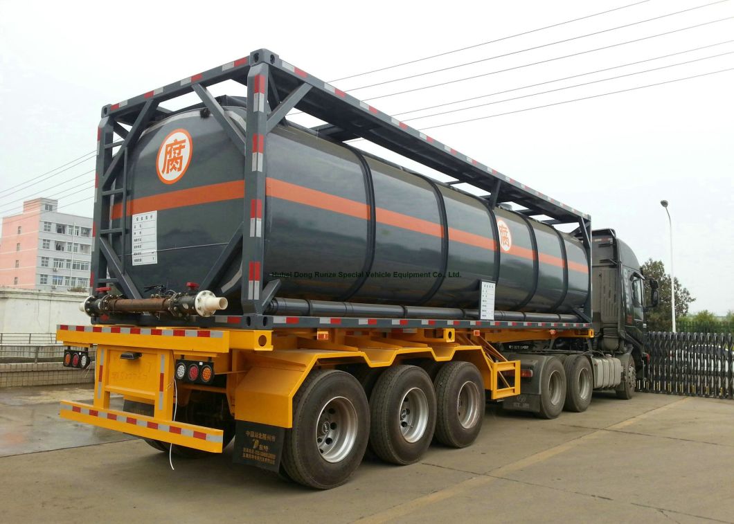 40FT Steel Lined PE Chemical Tank Container for HCl, NaOH, NaCLO PAC ...